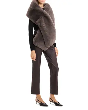 Theory Faux Fur Stole - Grey
