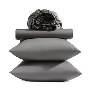 Vera Wang Solid Cool Comfort 4 Piece Sheet Set, King - Dark Grey