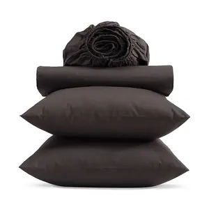 Vera Wang Solid Cool Comfort 4 Piece Sheet Set, Queen - Dark Brown