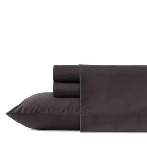 Vera Wang Solid Cool Comfort 4 Piece Sheet Set, Queen - Dark Brown