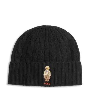 Ralph Lauren Charles Bear Cable Beanie - Polo Black