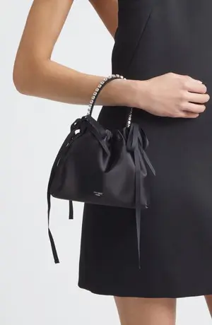 JIMMY CHOO Mini Drawstring Top Handle Bag