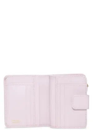 Prada Saffiano Zip Around Compact Wallet - Pink