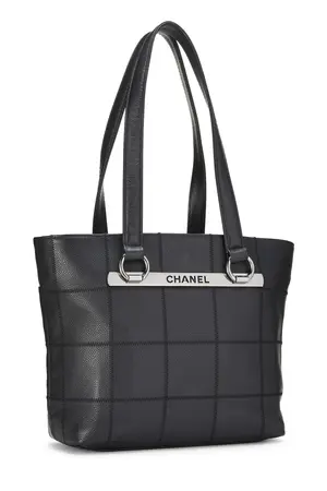 Chanel Quilted Caviar Chocolate Bar Tote