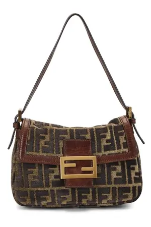 FENDI Brown Zucca Velour Mama Mini
