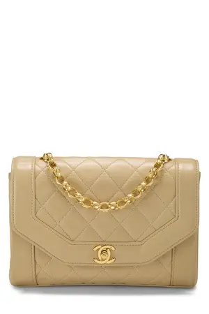 Chanel Quilted Lambskin Shoulder Bag - Beige
