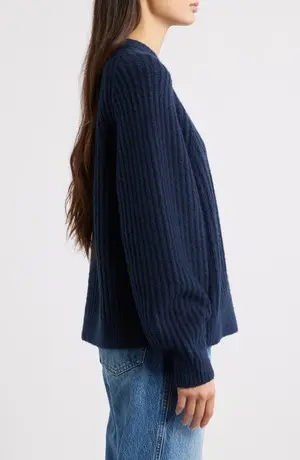 Madewell Ribbed Cotton-blend Pullover Sweater - Deep Indigo