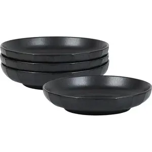 STONE + LAIN Rio Stoneware 4-piece Pasta Bowl Set - Black