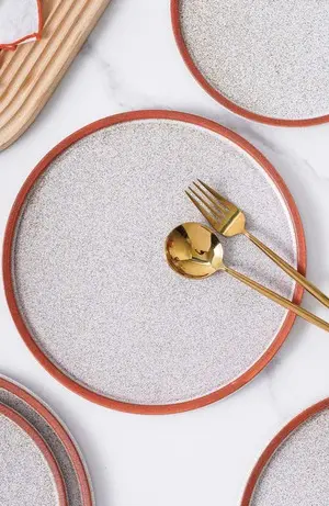 STONE + LAIN Vince Stoneware 4-piece Salad Plate Set - Red