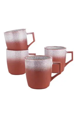 STONE + LAIN Vince Stoneware 4-piece Mug Set - Red