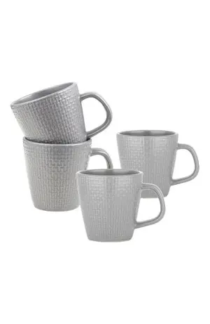 STONE + LAIN Olivia Stoneware 4-piece Mug Set - Gray