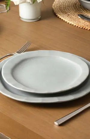 STONE + LAIN Oasis Stoneware 4-piece Salad Plate Set - Grey Blue