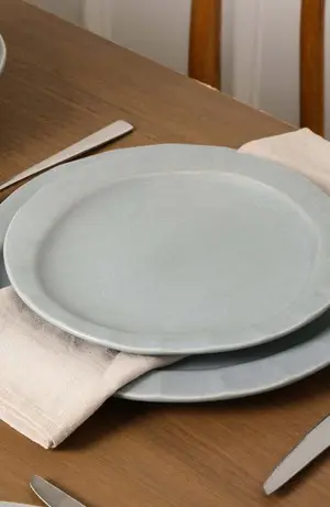 STONE + LAIN Oasis Stoneware 4-piece Salad Plate Set - Grey Blue