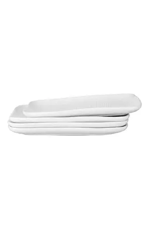 STONE + LAIN Olivia Stoneware 4-piece Salad Plate Set - White