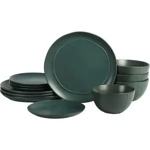 STONE + LAIN Infinity Stoneware 12-piece Dinnerware Set - Green