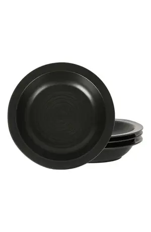 STONE + LAIN Orbit Stoneware 4-piece Pasta Bowl Set - Charcoal
