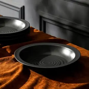 STONE + LAIN Orbit Stoneware 4-piece Pasta Bowl Set - Charcoal