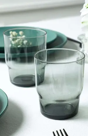 STONE + LAIN Rio Stoneware 16-piece Dinnerware Set With Glasses - Green