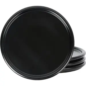 STONE + LAIN Eden Stoneware 4-piece Salad Plate Set - Black