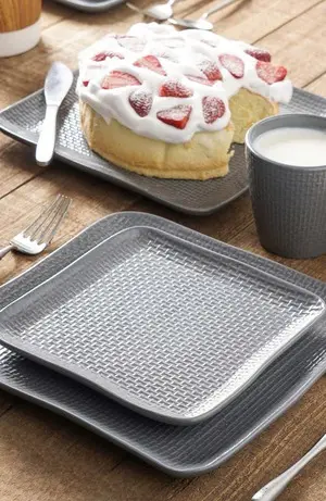 STONE + LAIN Olivia Stoneware 4-piece Salad Plate Set - Gray