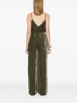 GOLDHAWK Velvet Palazzo Jumpsuit