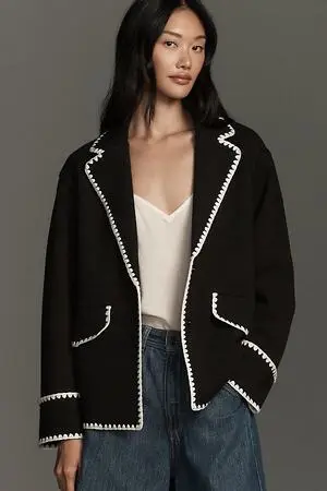 DOLAN LEFT COAST Ponte Whipstitch Knit Blazer Jacket