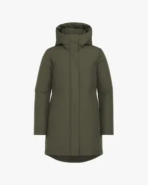 QUARTZ CO. Genia Hooded Down Winter Jacket - Olive