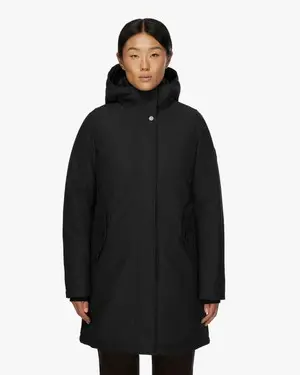 QUARTZ CO. Heidi Hooded Down Winter Jacket - Black