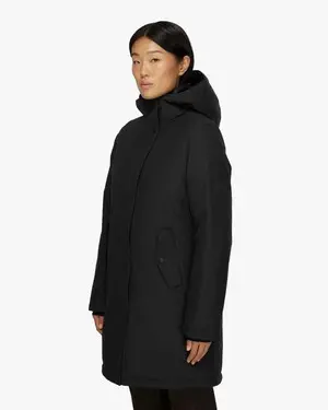 QUARTZ CO. Heidi Hooded Down Winter Jacket - Black