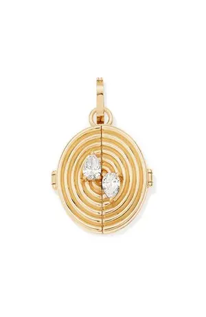 Adina Reyter Diamond Oval Locket Charm - 14k Yellow Gold