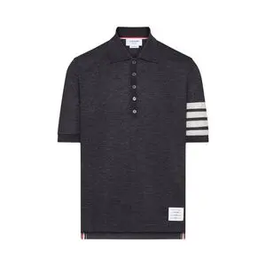 Thom Browne 4-bar Wool Jersey Polo - Grey