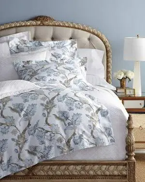 SFERRA Mystic Bird 3-piece Full/queen Duvet Set - Blue/taupe