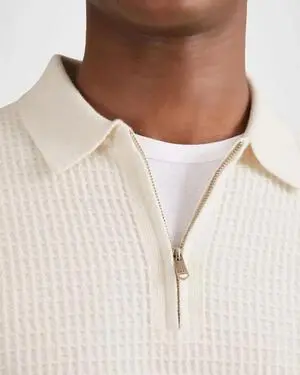 REISS Apos;s Hamilton Wool Waffle-knit Half-zip Polo Shirt - Hamiltonof