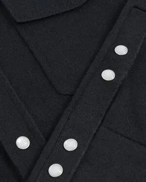 REISS Apos;s Ledger Cotton And Cashmere Western Knit Overshirt - Navy