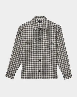 REISS Ribona Woven Check Twin Pocket Overshirt - Ribonanavy
