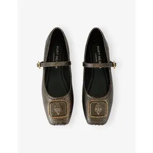 Kurt Geiger Pimplico Embellished Leather Ballet Flats