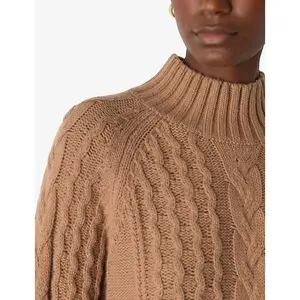 Whistles Cropped Cable-knit Wool-blend Jumper