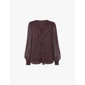 Whistles Metallic Dot-print Woven Blouse