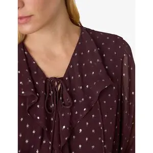 Whistles Metallic Dot-print Woven Blouse