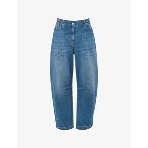 Whistles Barrel Elasticated-waist Stretch-denim Jean