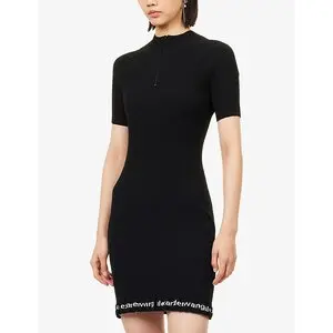 Alexander Wang Ribbed Stretch Knit High Neck Mini Dress