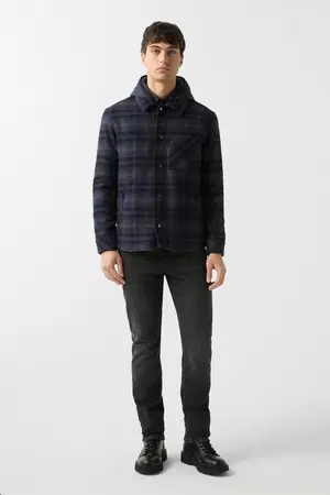 Bogner Flannel Overshirt Larry - Navy Blue/grey