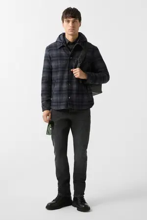 Bogner Flannel Overshirt Larry - Navy Blue/grey