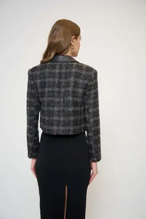 Central Park West Houndstooth Lurex Jacket