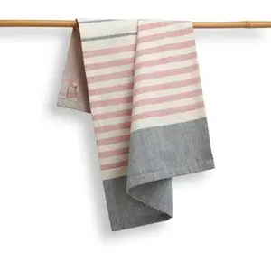 SUSTAINABLE THREADS Verda Handwoven Kitchen Towelsset Of 2 - Peppercorn