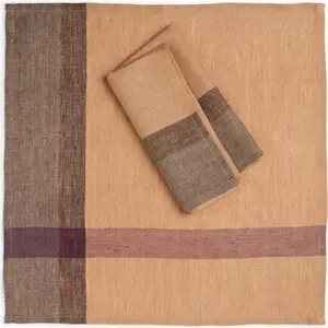 SUSTAINABLE THREADS Hinterland Handwoven Linen Napkinsset Of 2 - Golden Raisin