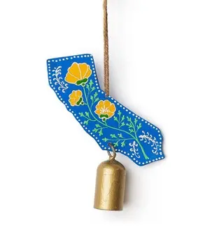 MATR BOOMIE California Poppy Wind Chimehand-painted State Flower - Brown