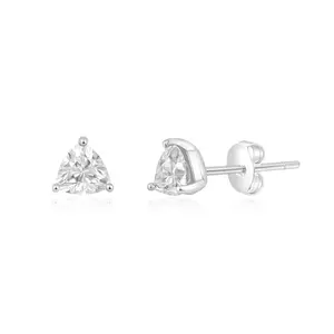 DONATELLO GIAN Sterling Trillion Cut Stud Earrings - Silver