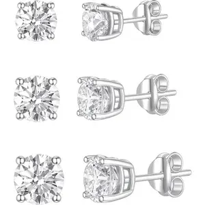 DONATELLO GIAN Set Of 3 Round Stud Earrings - Silver