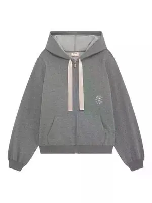 Repetto Satin-trimmed Zip-up Hoodie - Grey